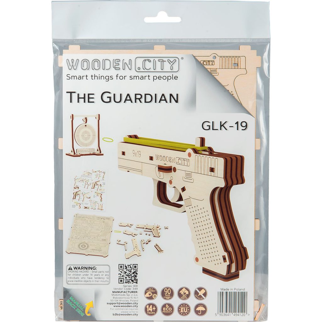 3D Wooden Gun Puzzle - The Guardian GLK-19 | Wooden.City