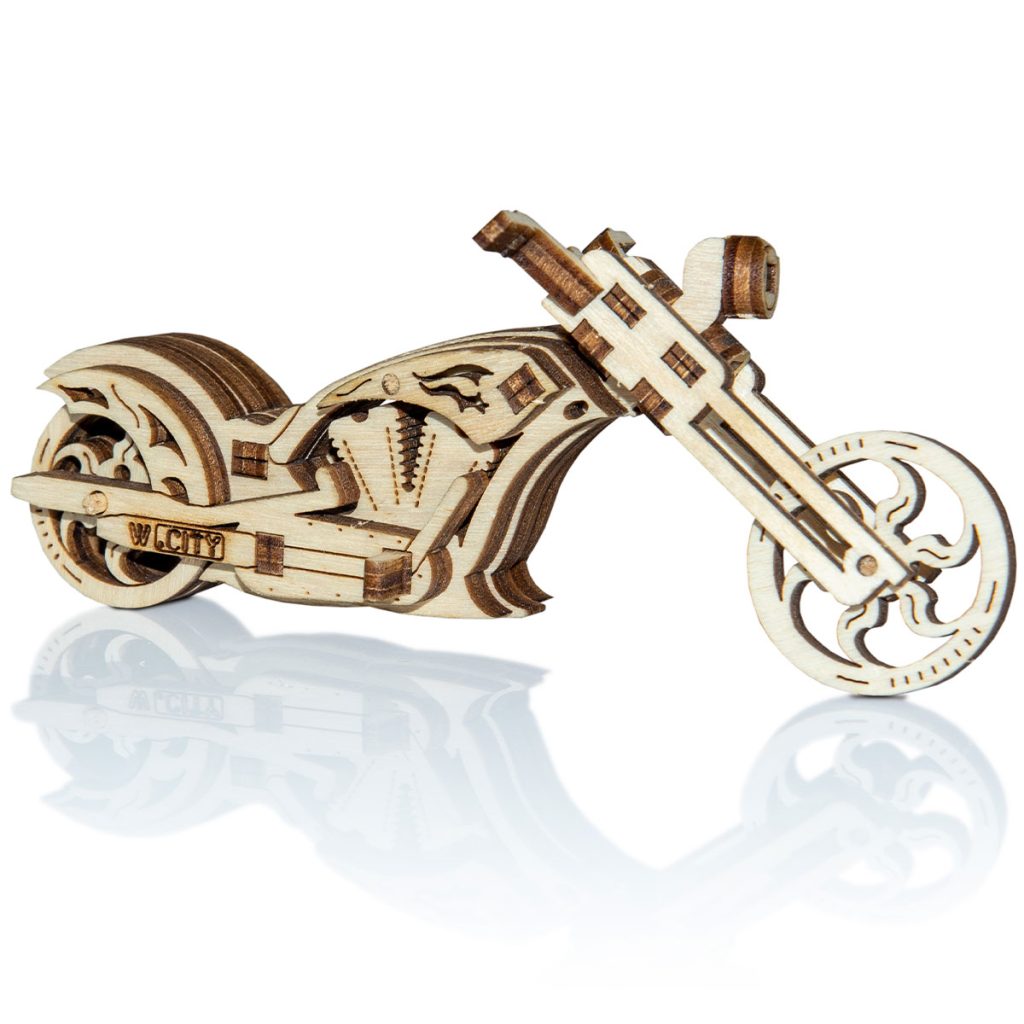 3D Wooden Motorbike Puzzle - Chopper Widget | Wooden.City