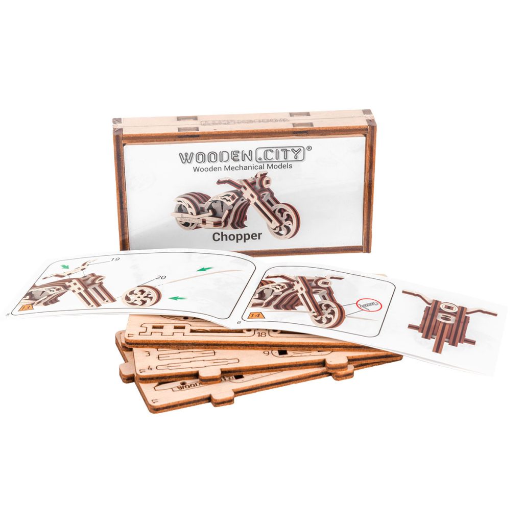 3D Wooden Motorbike Puzzle - Chopper Widget | Wooden.City
