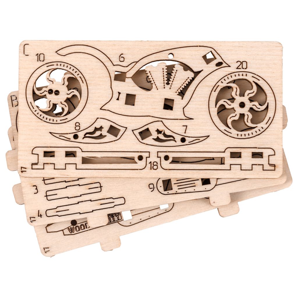 3D Wooden Motorbike Puzzle - Chopper Widget | Wooden.City