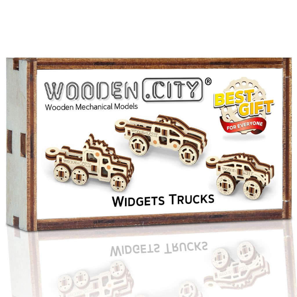 3D Wooden Car Puzzle - Widgets Trucks | Wooden.City